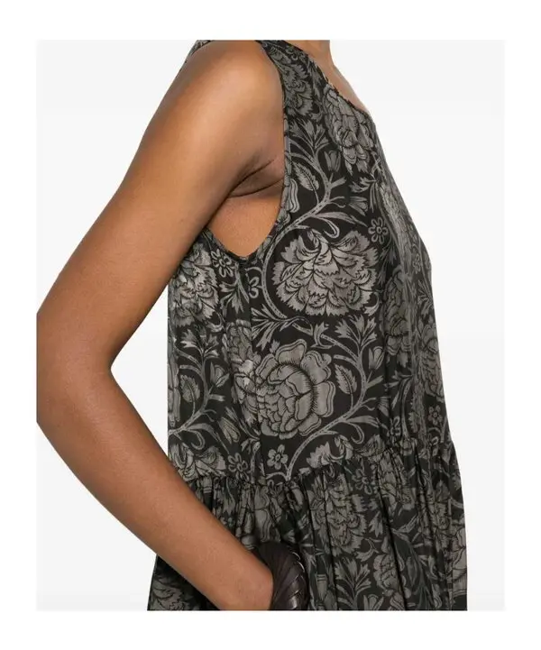 UMA WANG Sleeveless Round Neck Printed Dress - No