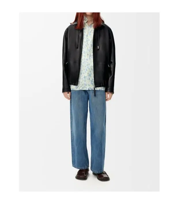 Loewe Zip-up Jacket In Nappa Lambskin - Black