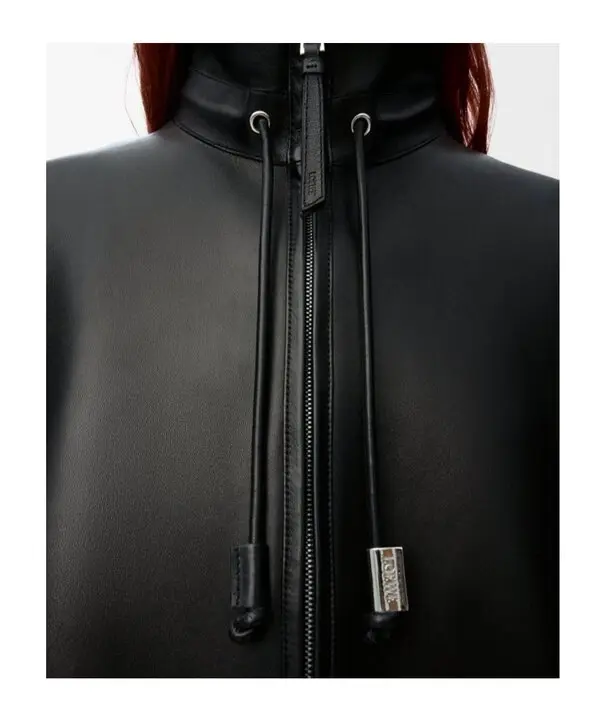 Loewe Zip-up Jacket In Nappa Lambskin - Black