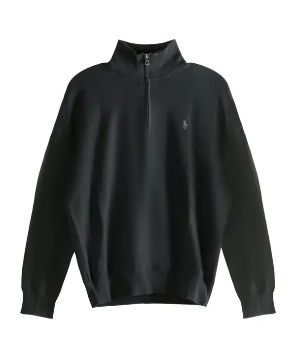 Polo Ralph Lauren Piqué Half-zip Sweatshirt - Black