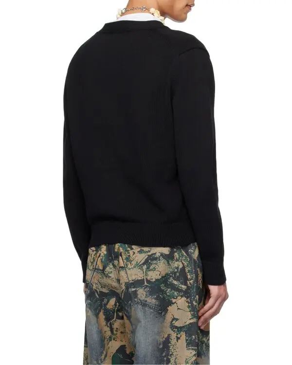 Acne Studios Appliqué V-neck Cardigan - Black