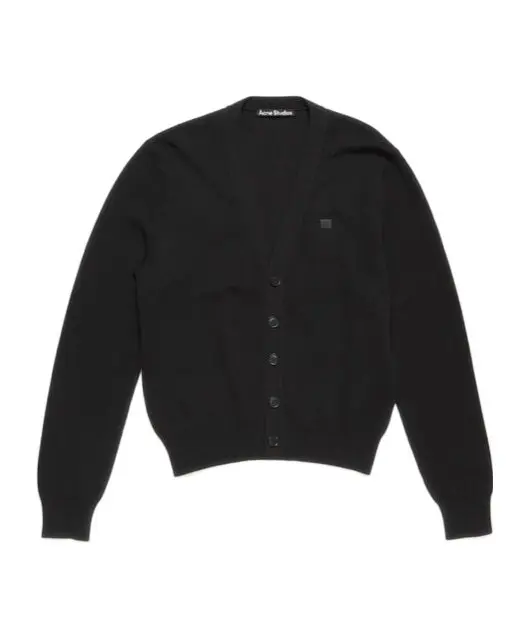 Acne Studios Appliqué V-neck Cardigan - Black