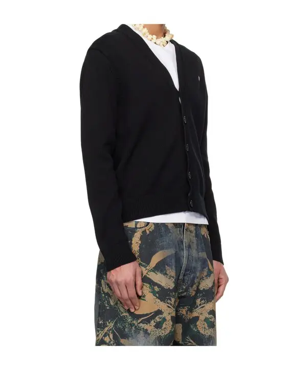 Acne Studios Appliqué V-neck Cardigan - Black