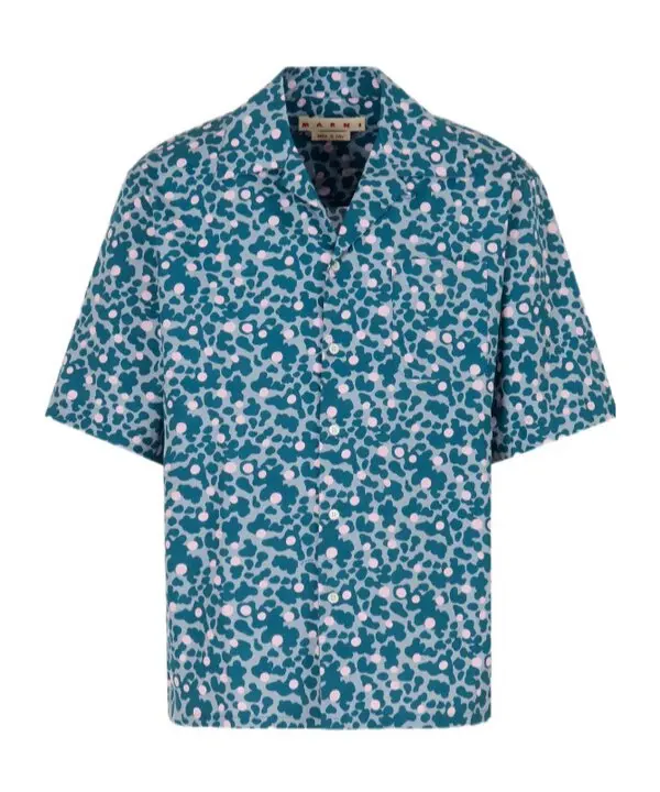 Marni Vibrations Print Poplin Bowling Shirt