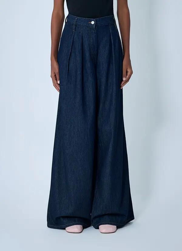 Dries Van Noten Pleated Wide-leg Jeans - Black