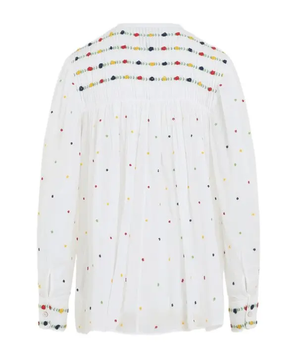 Farm Rio Smocked Embroidered Blouse - No