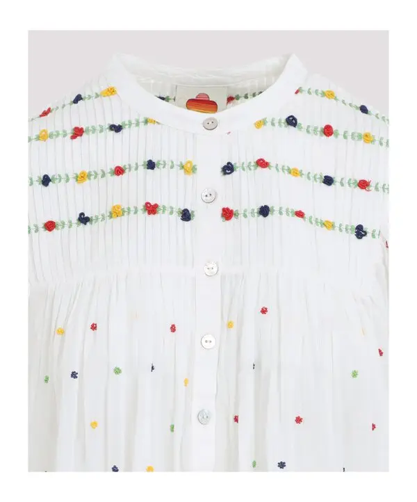 Farm Rio Smocked Embroidered Blouse - No