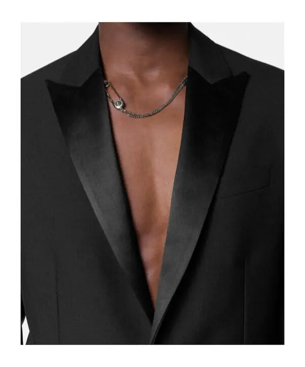 Versace Safety Pin Pendant Necklace