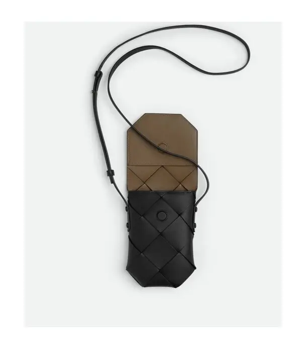 Bottega Veneta Diago Phone Pouch - Black/pinecone Brown