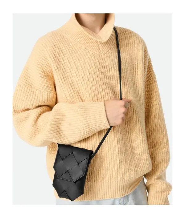 Bottega Veneta Diago Phone Pouch - Black/pinecone Brown