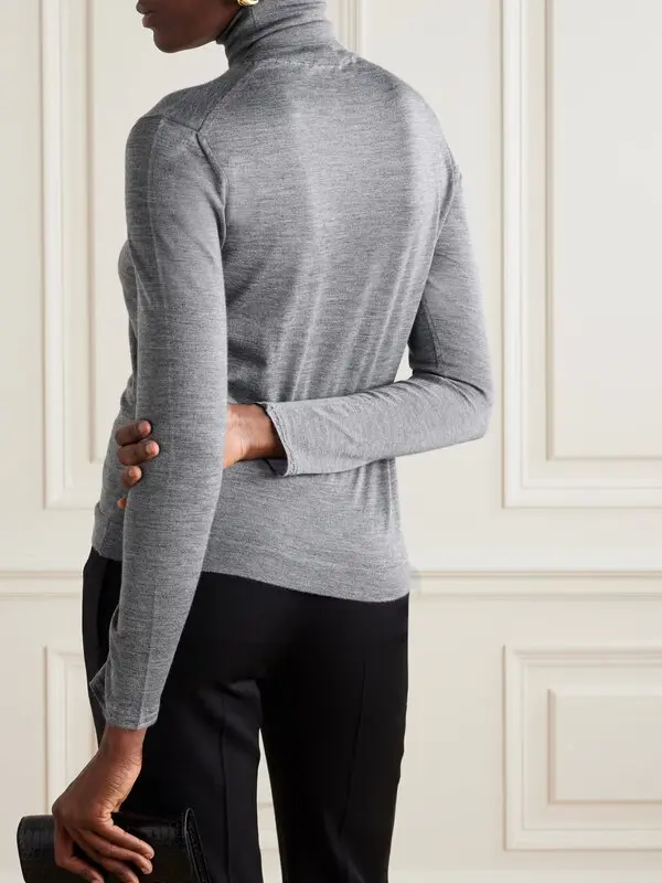 TOM FORD Turtleneck Knitted Top - Grey
