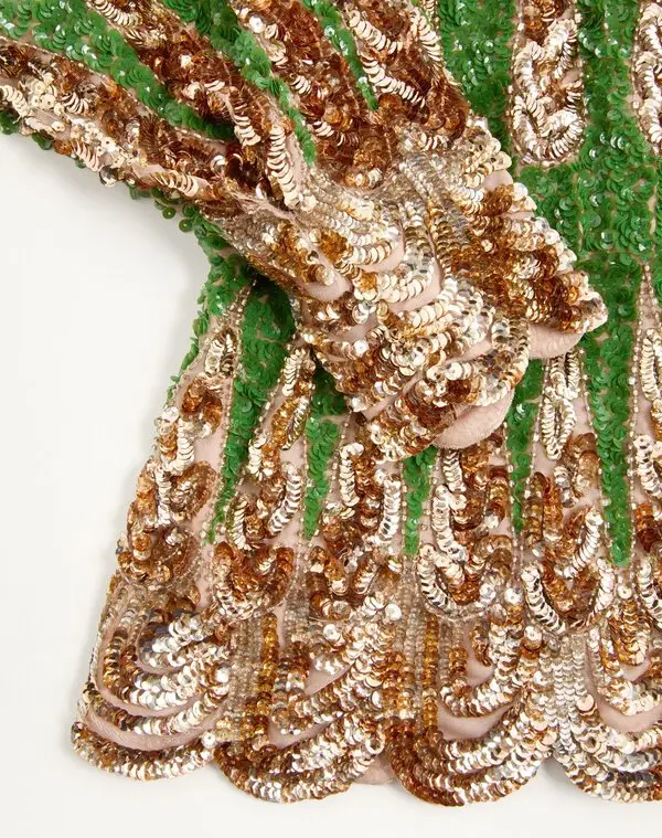 Valentino Garavani Chiffon Embroidered Sequin Top - No
