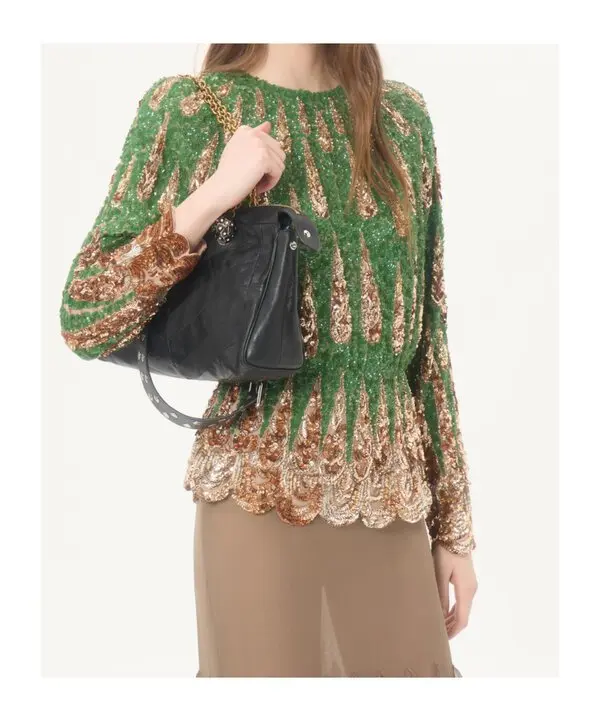 Valentino Garavani Chiffon Embroidered Sequin Top - No