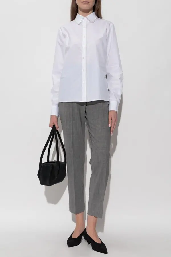 Fabiana Filippi Slim Trousers With Back Waistband Ring Detail