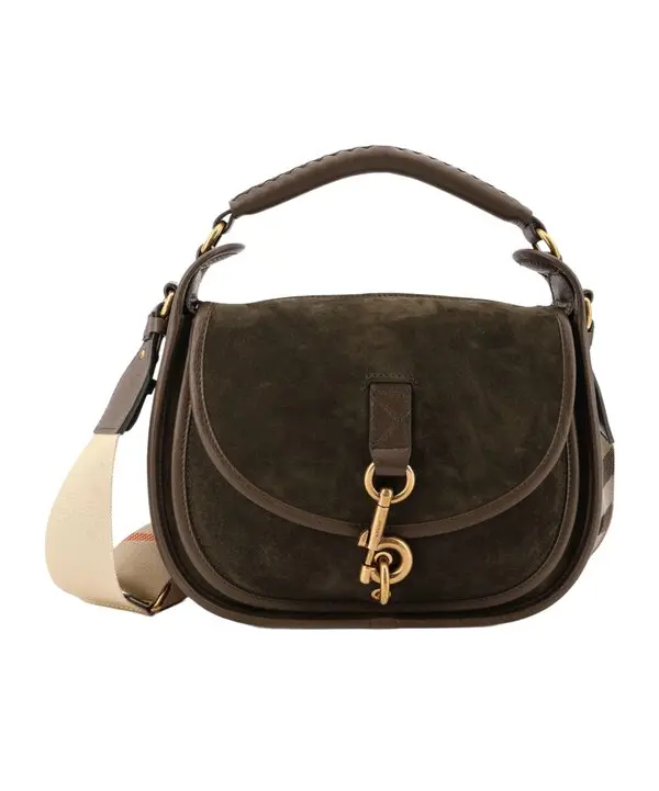 Burberry Small Clip Foldover-top Tote Bag - Black