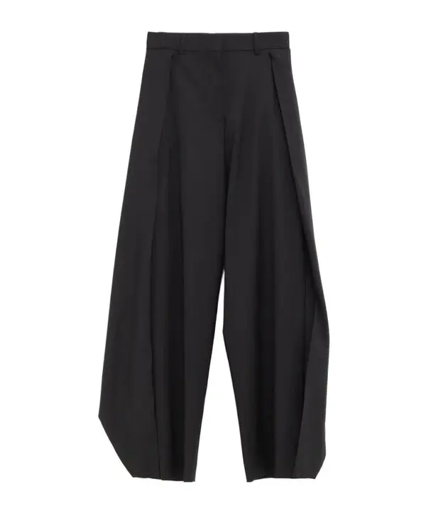 Loewe Pleated Ruffled Trousers - Black