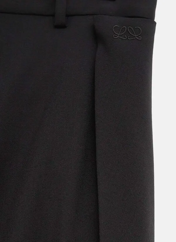 Loewe Pleated Ruffled Trousers - Black