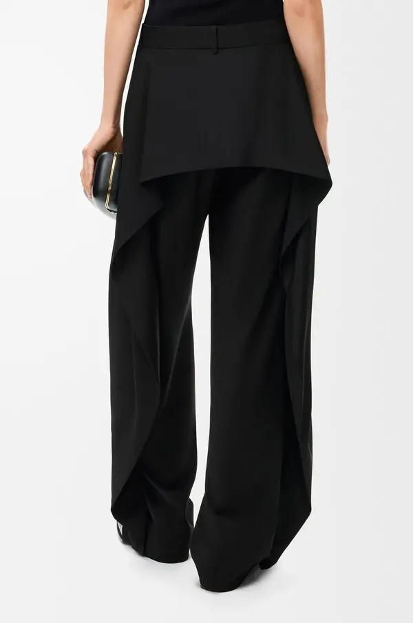 Loewe Pleated Ruffled Trousers - Black
