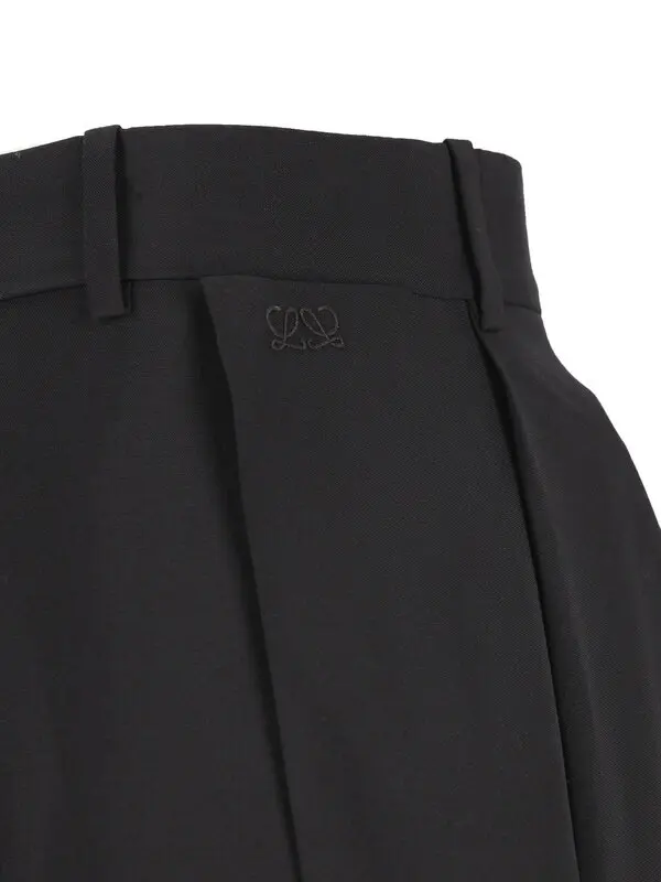 Loewe Pleated Ruffled Trousers - Black