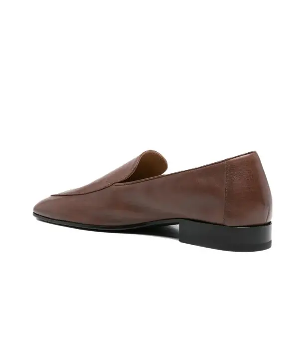 Dries Van Noten Square-toe Leather Loafers - Brown