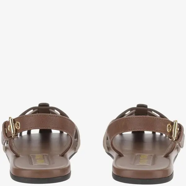Miu Miu Round Toe Flat Sandals