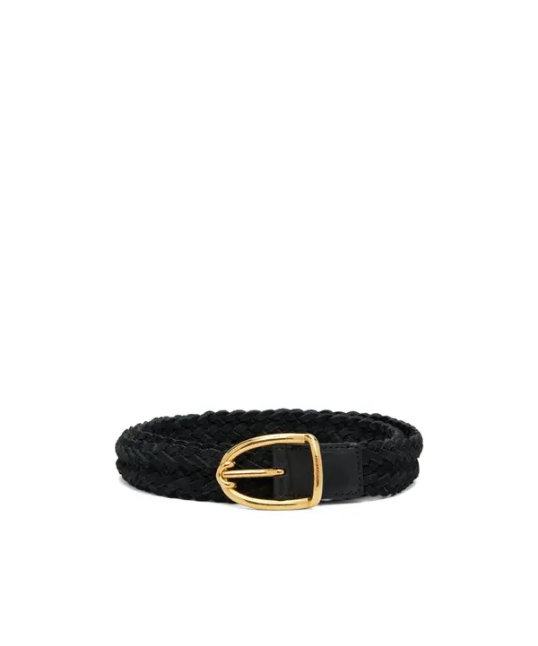 TOM FORD Woven Suede Belt - Black
