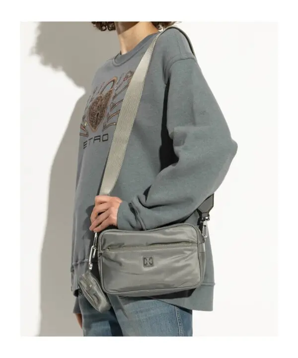 Tory Burch Virginia Zipped Shoulder Bag With Detachable Pouch - Gray