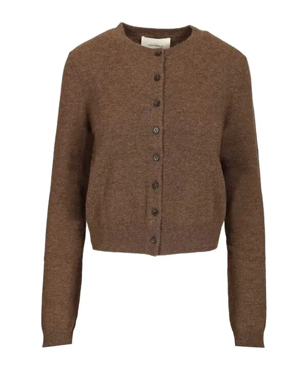 LISA YANG Karia Crew Neck Cardigan - Brown