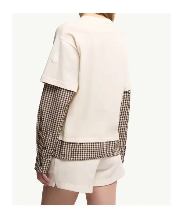 Moncler Layered-effect Vichy Cotton Blend T-shirt