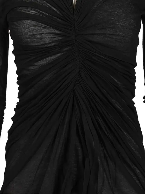 Rick Owens Radiance Ruched Long-sleeve Top - Black