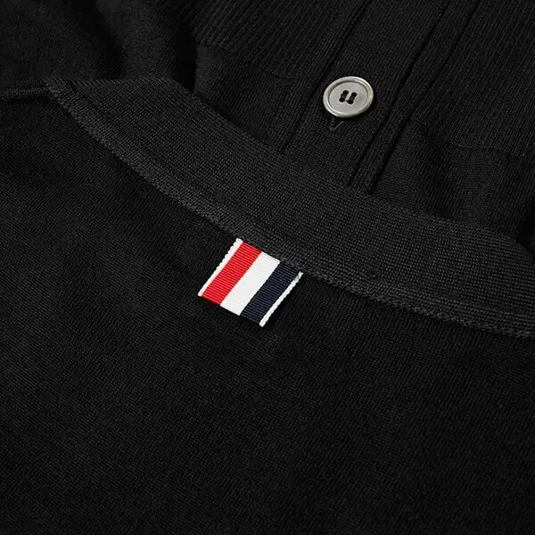 Thom Browne 4-bar V-neck Knitted Cardigan - Black