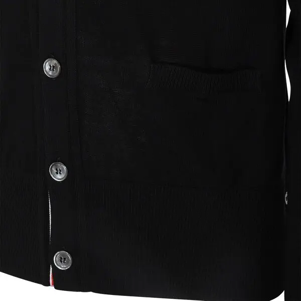 Thom Browne 4-bar V-neck Knitted Cardigan - Black