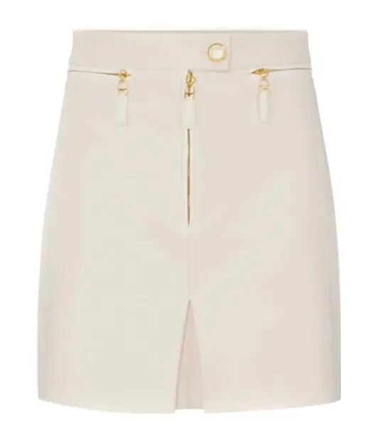 Elisabetta Franchi Zip Mini Skirt - Milk
