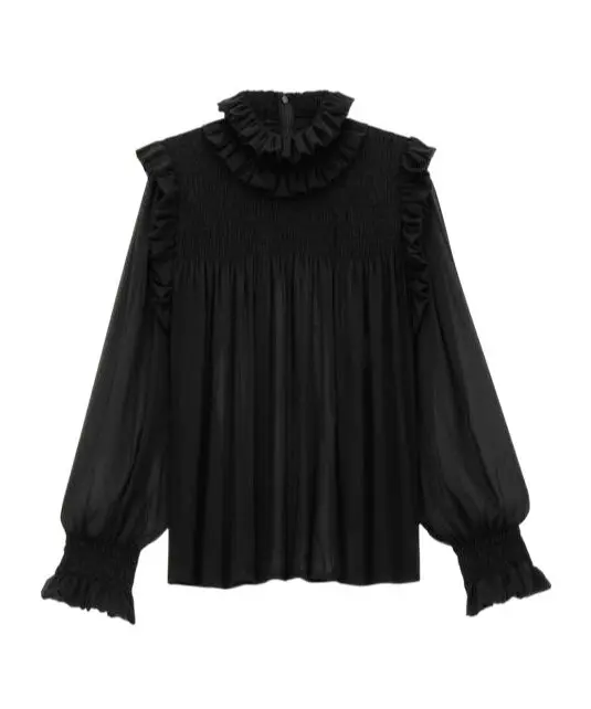 Saint Laurent Ruffled Silk Blouse