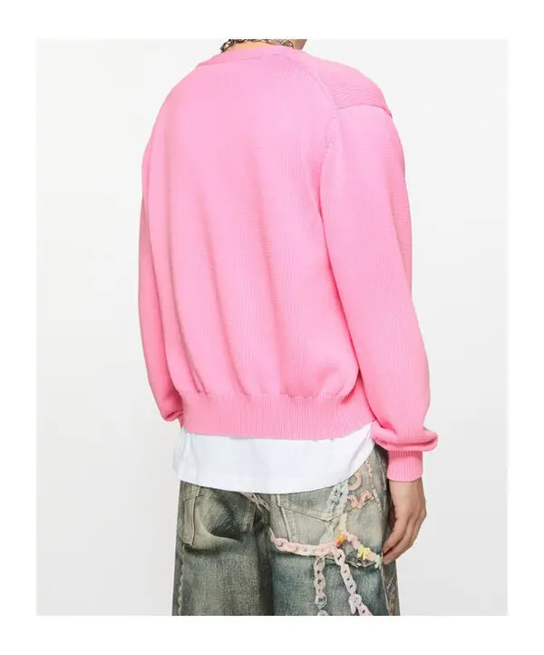 Acne Studios Appliqué V-neck Cardigan - Light Rose Pink