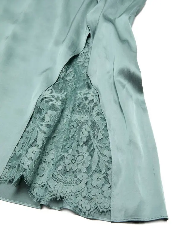 Acne Studios Lace-trim Slip Dress - Sage Green
