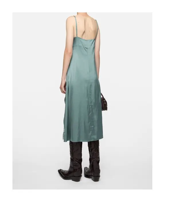 Acne Studios Lace-trim Slip Dress - Sage Green
