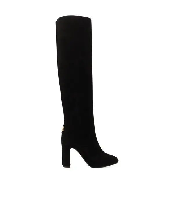 Dolce & Gabbana Knee-high Logo Boots With Block Heel