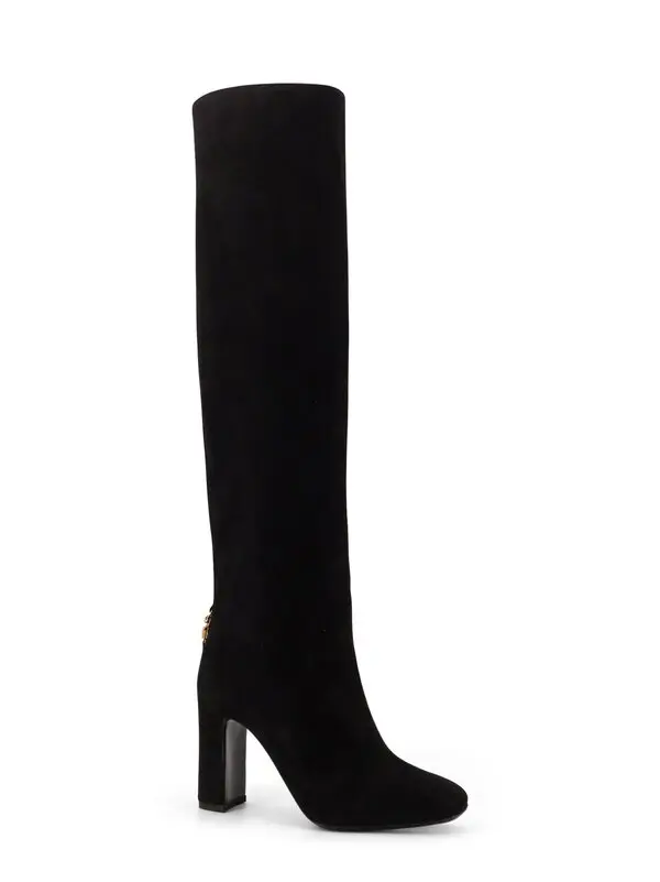 Dolce & Gabbana Knee-high Logo Boots With Block Heel
