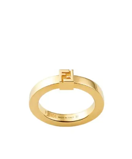 Fendi Ff Logo Ring - Golden