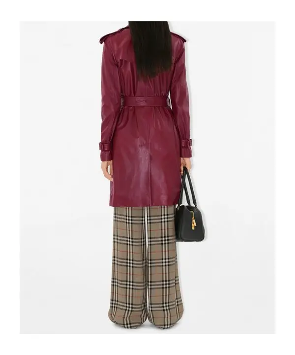 Burberry Mid-length Leather Trench Coat