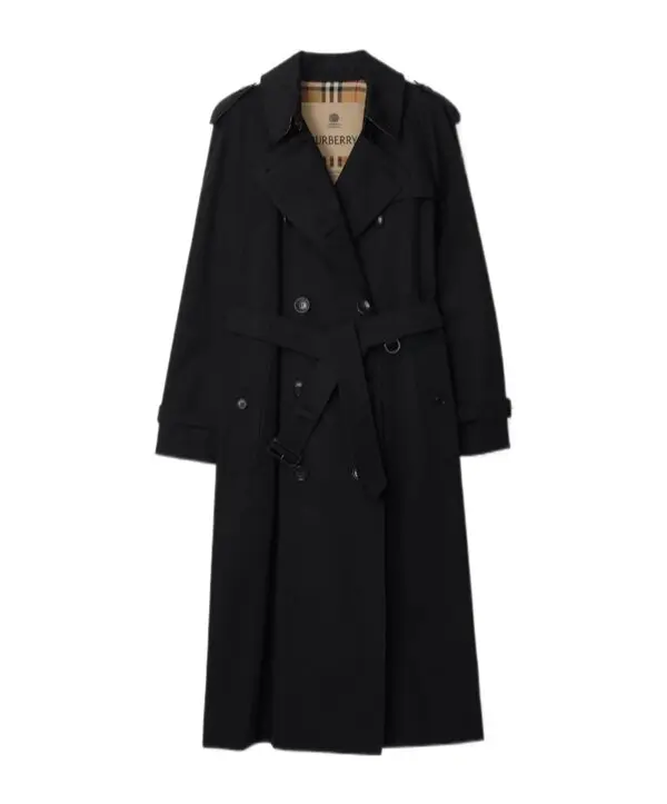 Burberry Double Breasted Belted Trench Coat - Black