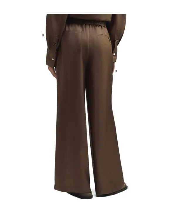 Marella Straight-fit Silk Trousers - Brown