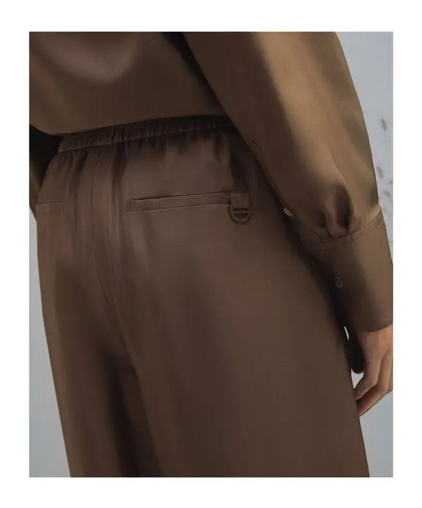 Marella Straight-fit Silk Trousers - Brown