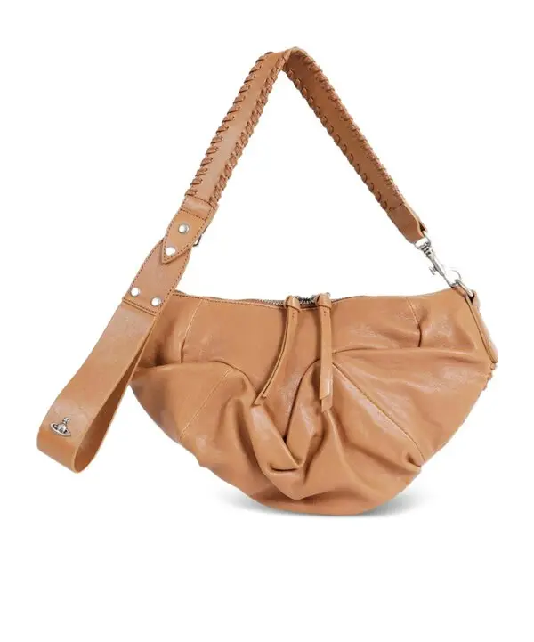 VIVIENNE WESTWOOD Small Agnes Ruched Shoulder Bag - Brown