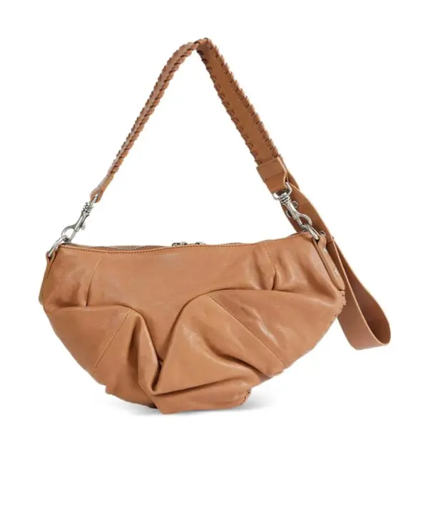 VIVIENNE WESTWOOD Small Agnes Ruched Shoulder Bag - Brown
