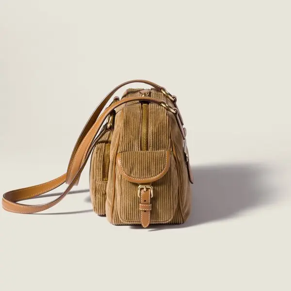 Miu Miu Corduroy Pocket Top-handle Bag - Cinnamon