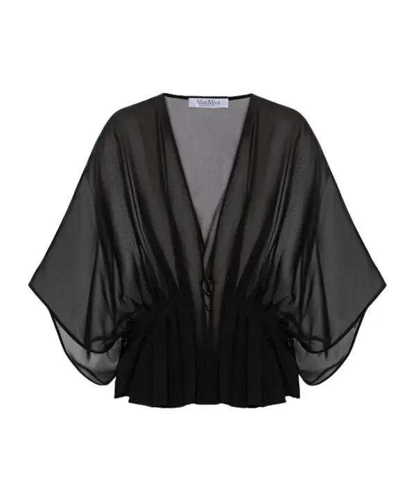 Max Mara V-neck Button Coat - Black