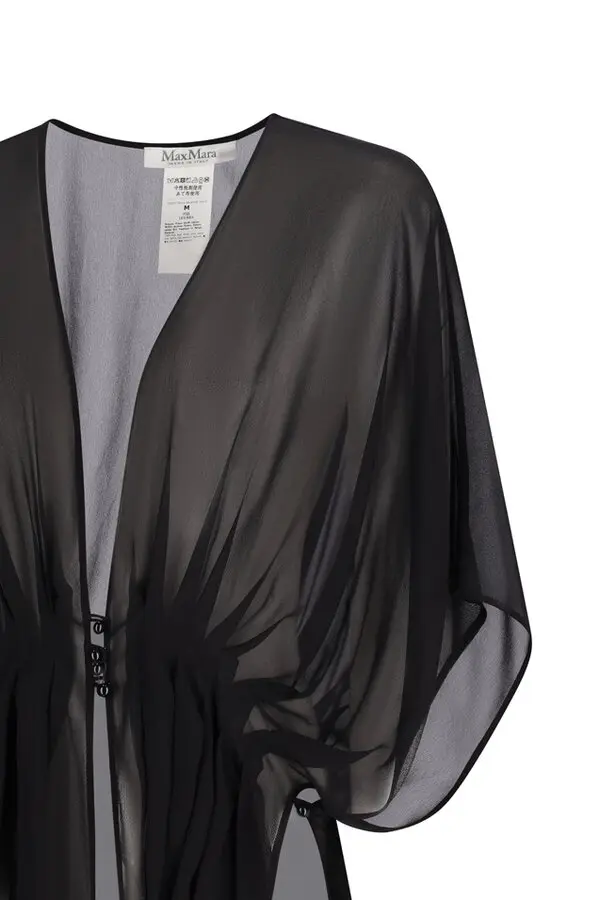 Max Mara Ombré Deep V-neck Blouse - Black