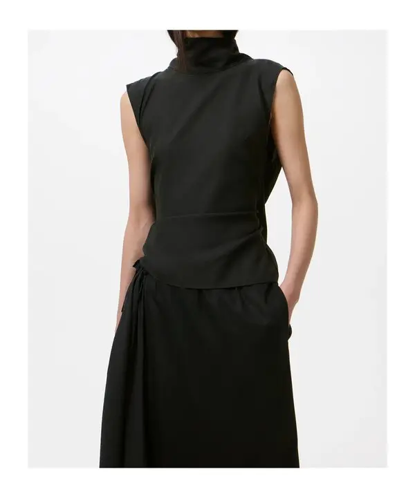 Our Legacy Sleeveless Draped Top With Adjustable Tie - Black
